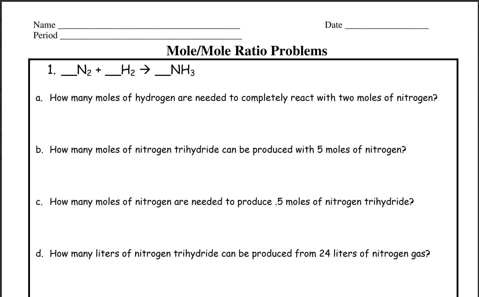 Mole Ratio in Chemistry: Simple Guide & Practice Problems — CHEMDUNN
